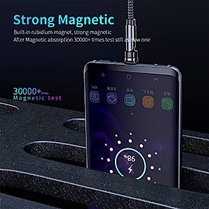 Bojianxin Magnetic Charging Cable,3A Fast Charging Support Data Transfer 3 in 1 Magnetic Phone Charger [4-Pack, 3.3ft/3.3ft/6.6ft/6.6ft] Cable USB Magnet Charger Cable for Micro USB/Type C Device