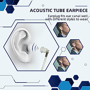 Covert Air Tube Earpiece for Motorola Walkie Talkies, Earpiece with Big PTT, Compatible with Motorola CP185 CP200 CP200d GP300 GP2000 2 Way Radios, Security Two Way Radio Headset with Mic(1 Pack)