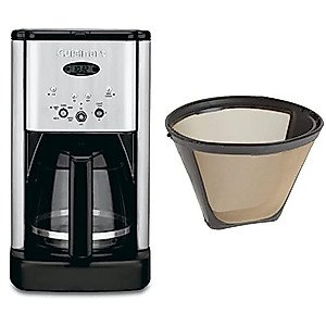 Cuisinart DCC-1200 Brew Central 12-Cup Programmable Coffeemaker, Brushed Chrome, and Filter Bundle