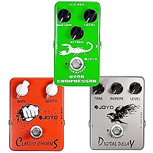 JOYO JF-08 Delay & JF-05 Chorus & JF-10 Compressor Effects for Electric Guitar Most Frequently Combination Budget Pedals in Bundle