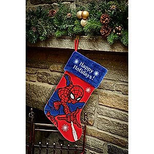 Marvel Spider-Man WondaPop 20" Applique Christmas Stocking, Gift Holder for Stocking Stuffers, Indoor Home Decor and Holiday Decoration, Red