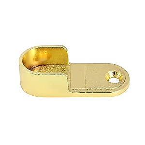 Coshar 20pcs Oval Closet Rod End Supports, Wardrobe Rod Brackets, Zinc Alloy, Fit Rod Inside Diameter 16mm/0.63inch, Gold