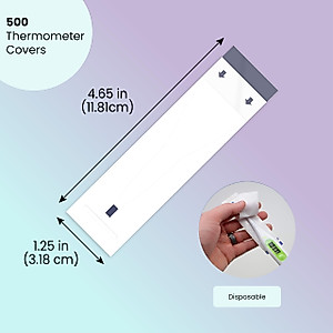 500 Pack Probe Covers for Oral & Digital Thermometer - Heavy Duty Disposable Sleeves for Safe & Sanitary Prevention of Cross-Contamination - Universal - Rectal Thermometer Covers