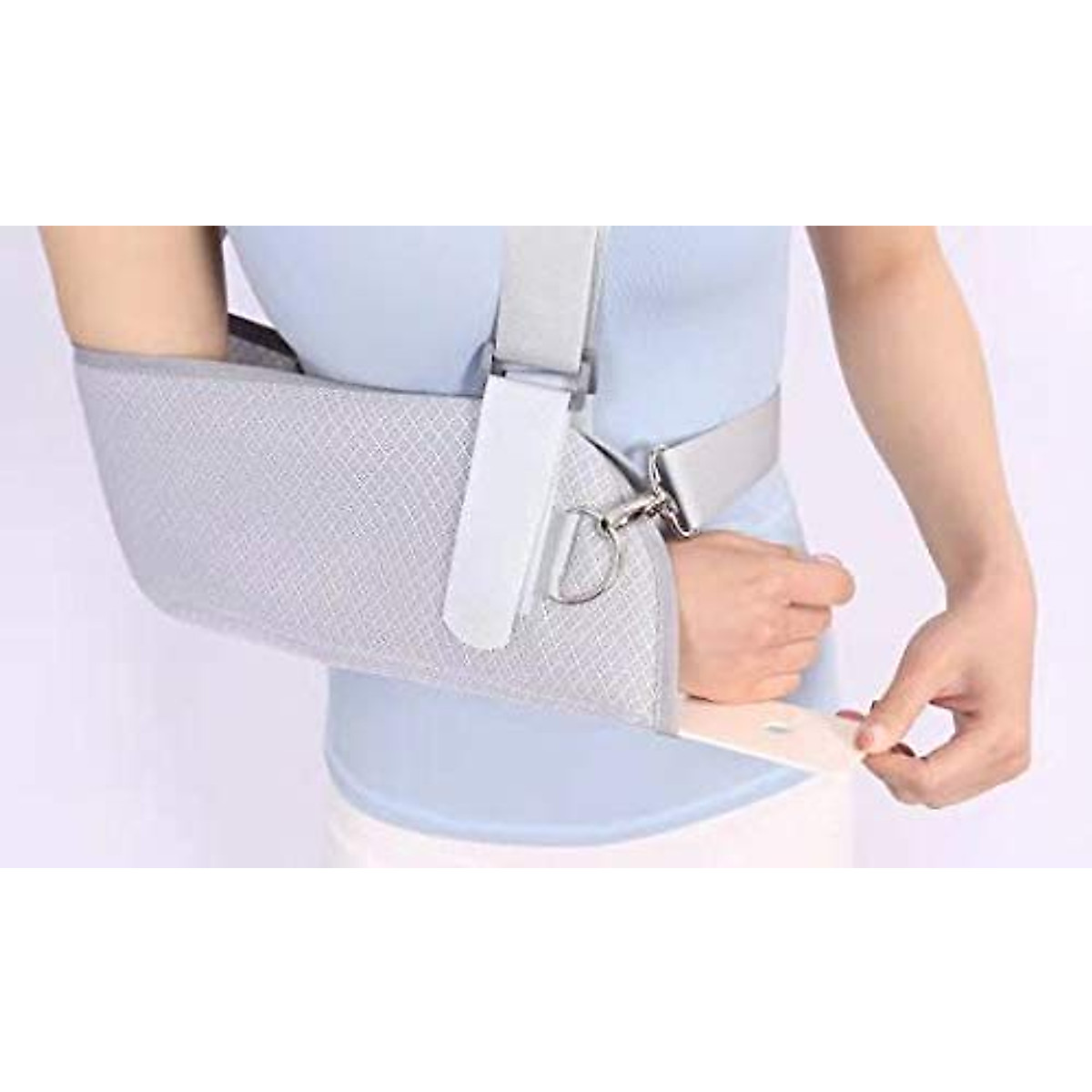 Mesh Shoulder Sling Arm Brace for Torn Rotator Cuff Injury Right Left Support Adjustable Immobilizer with removable stay support Stabilizer for Elbow, Wrist, Thumb Injuries, Medium