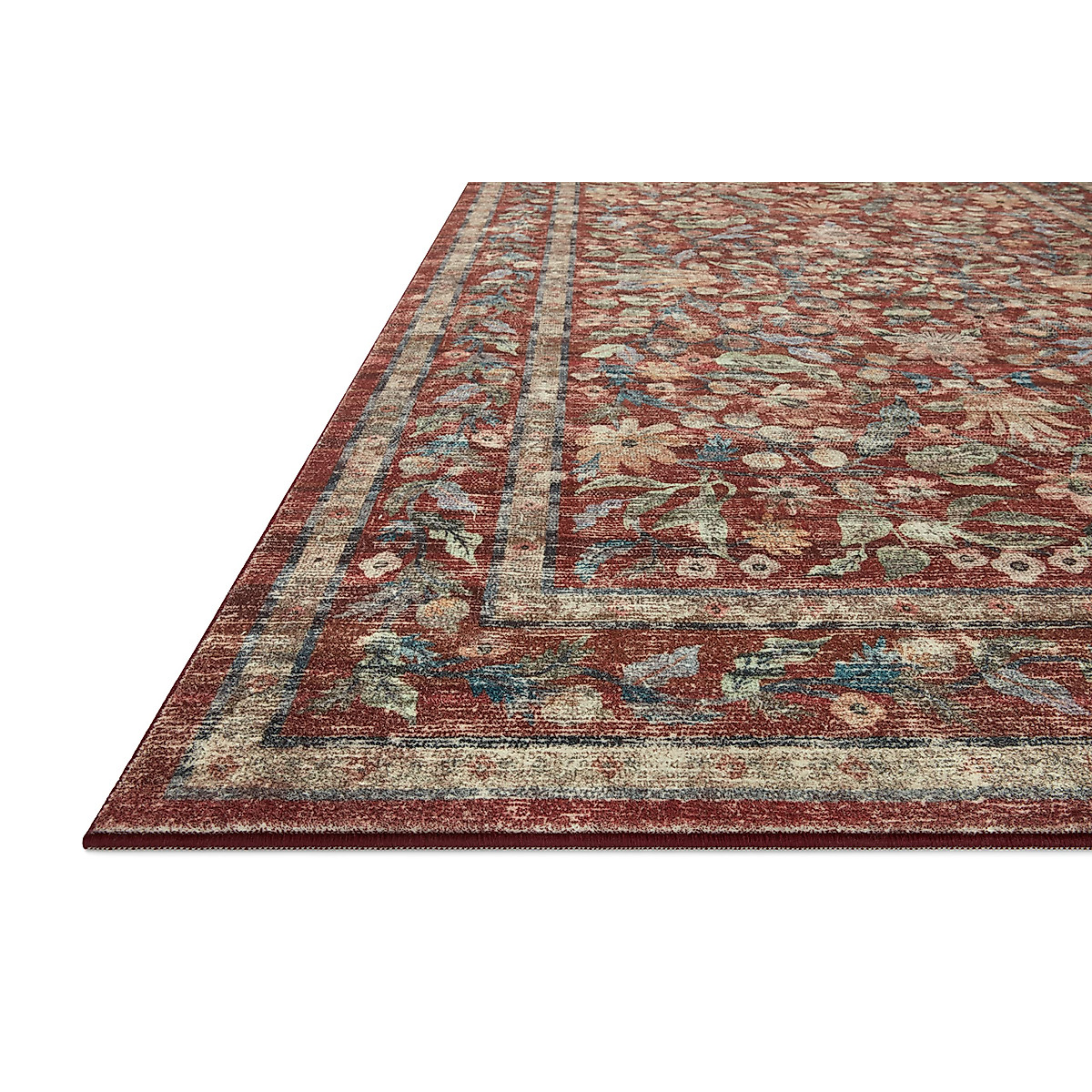 Loloi Rifle Paper Co. x Courtyard Crimson 5'-0" x 7'-6" Area Rug