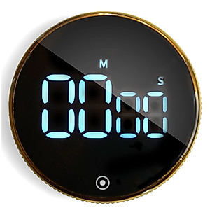 DRECO Magnetic Kitchen Timer: Black an Gold, Large LED Digital Display, Easy to use, Countdown and countup, Adjustable Volume.