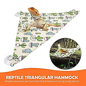 balacoo 2 Sets of Lizard Hammock Bearded Dragon Reptile Bed with Pillow Reptile Lounger Hammock Triangular Haning Net Hammock Swing Hanging Bed for Bearded Dragon Leopard Gecko Rat