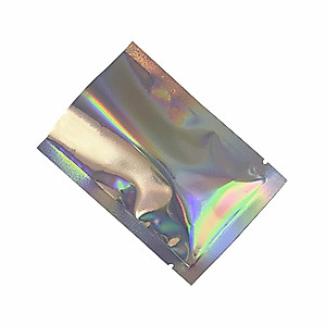 PABCK 100 Pieces 2.4x3.5 inch (Inside Size 2x3.1 inch) Front Clear Heat Seal Bags Open Packet Aluminum Foil Pouch for Packaging Candy Food Storage with Tear Notches