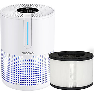 Air Purifiers for Bedroom Home with Extra 1 Filter, MOOKA HEPA H13 Filter Air Purifier with USB-C Cable for Smokers Pollen Pets Dust Odors in Office Car 300 Sq.Ft, Travel-size Desktop Air Cleaner
