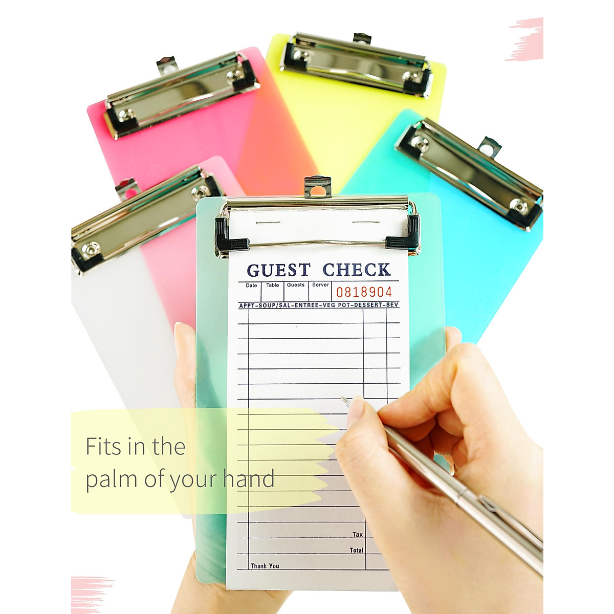 Mini Clipboard, Mymazn Small Clipboard 4.7x7.3 Inch Pretty Cute Clipboard Memo Size Pocket Clipboard Tiny A6 Clip Boards Plastic (5 Pack)
