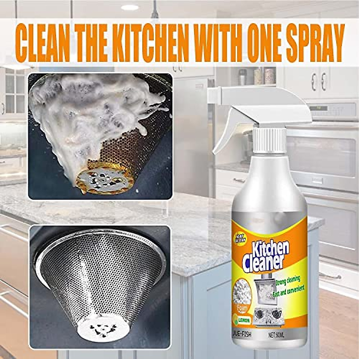 TONBGSEL All-purpose Kitchen Pots and Pan Cleaner, Kitchen Cleaner Spray Degreaser, All Purpose Cleaner Spray
