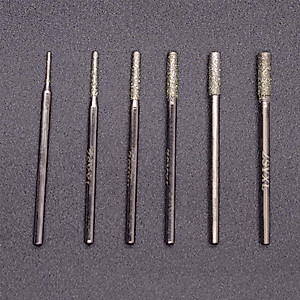 Wolfride 30Pcs Diamond Burr Set Diamond Drill Bit for Gemstone, Sea Shell, Glass, Ceramic, Metal