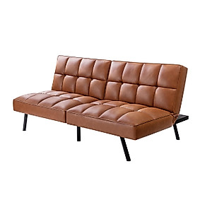 Futon Sofa Bed, Comfortable Futon Sofa Couch, Memory Foam Convertible Loveseat Sofa Bed, Split Back & Seat
