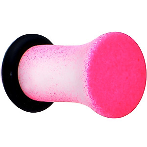 Body Candy 4 Gauge 2Pc Ear Plugs White Pink Ombre Matte Acrylic Single Flare Ear Plug Gauges Set of 2