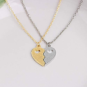 Best Friend Birthday Gifts for BFF Necklace for 2 Girls Friendship Gifts for Women Love Heart Necklace 2 Pcs