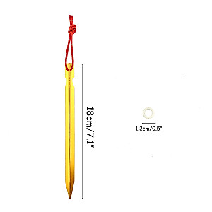 Set of 12 Tent Stakes Pegs Aluminium Alloy Stake 7 Inches with Reflective Rope and 4 Small Silica Gel O-ring for Camping Hiking backpacking Outdoor Activities
