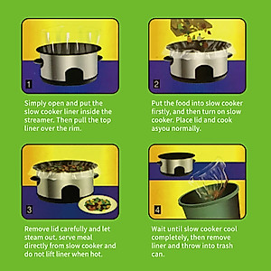 ECOOPTS Slow Cooker Liners Disposable Cooking Bags Small Size Pot Liners Fit 1QT to 3QT Suitable for Oval & Round Pot (20)