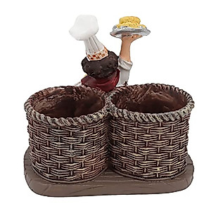 BORDSTRACT Chef Stature Holder, Salt and Pepper Shaker Sets, Chef Statue Bottle Holder Decoration, Spice Storage Box for Kitchen