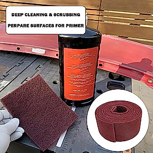 QZATTCAEN Maroon General Purpose Scuff Pads, Scuffing, Scouring Pad, Sanding, Paint Primer Prep Scratch - Surface Preparation Pad Car Auto Body Woodworking 7447-Premium, 4.7 Inches*14-3/4 Feet