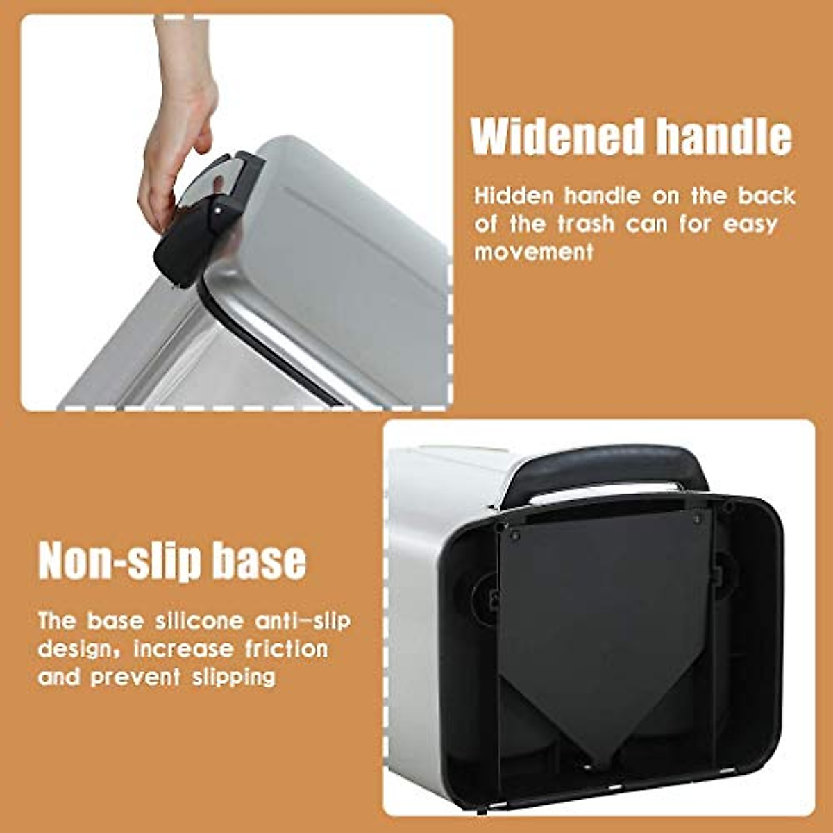 BLKMTY Trash Can 10 Gallon Kitchen Trash Can Dual Trash Can Pedal Recycle Trash Bin with Lid Inner Bucket Stainless Steel Garbage Can Rubbish Bin for Home Office Garbage Container 45L Trash Bin