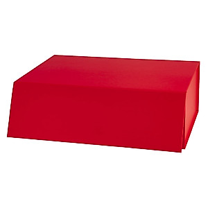 WRAPAHOLIC 1 Pcs 13.8x7.9x4.7 Inches Red Gift Box with lids - Collapsible Gift Box with Magnetic Closure and 2 Pcs White Tissue Paper, Perfect for Birthday, Party, Holiday, Wedding, Graduation