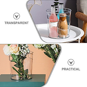 Ciieeo Plastic Waste Baskets, Clear Round Trash Cans Small Waste Basket Garbage Container Bin Ice Bucket Flower Arrangement Vase for Bathroom Bedroom Kitchen S