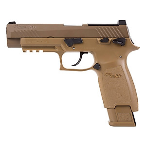 M17 Sig Sauer ASP Airgun Air Pistol .177 Cal Coyote TAN with 15 C02 Tanks and 2 Rotary Belts and 500 Lead Pellets Bundle 2 Rotary Belts+ Accessories