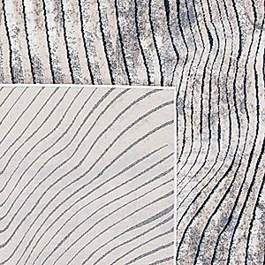SAFAVIEH Lagoon Collection 5'5" x 7'7" Beige/Grey LGN178B Distressed Non-Shedding Living Room Bedroom Dining Home Office Area Rug