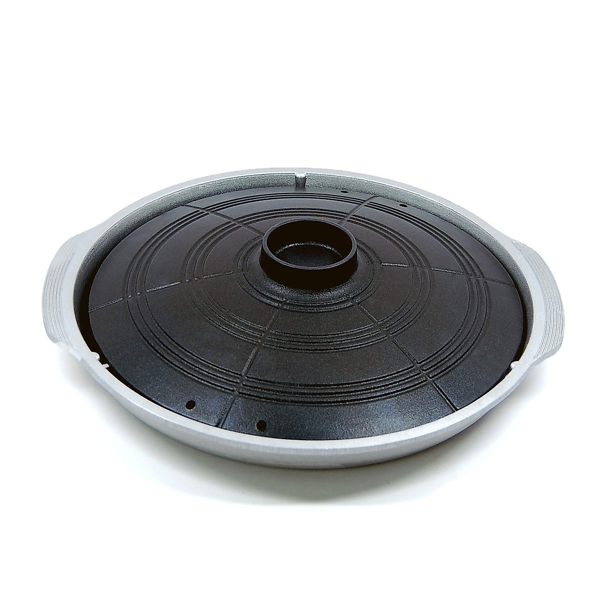 COOKKING - Korean Traditional BBQ Grill Pan, Cauldron Lid Shape - Stovetop Nonstick Indoor/Outdoor Smokeless BBQ Cast Aluminum Grill Pan