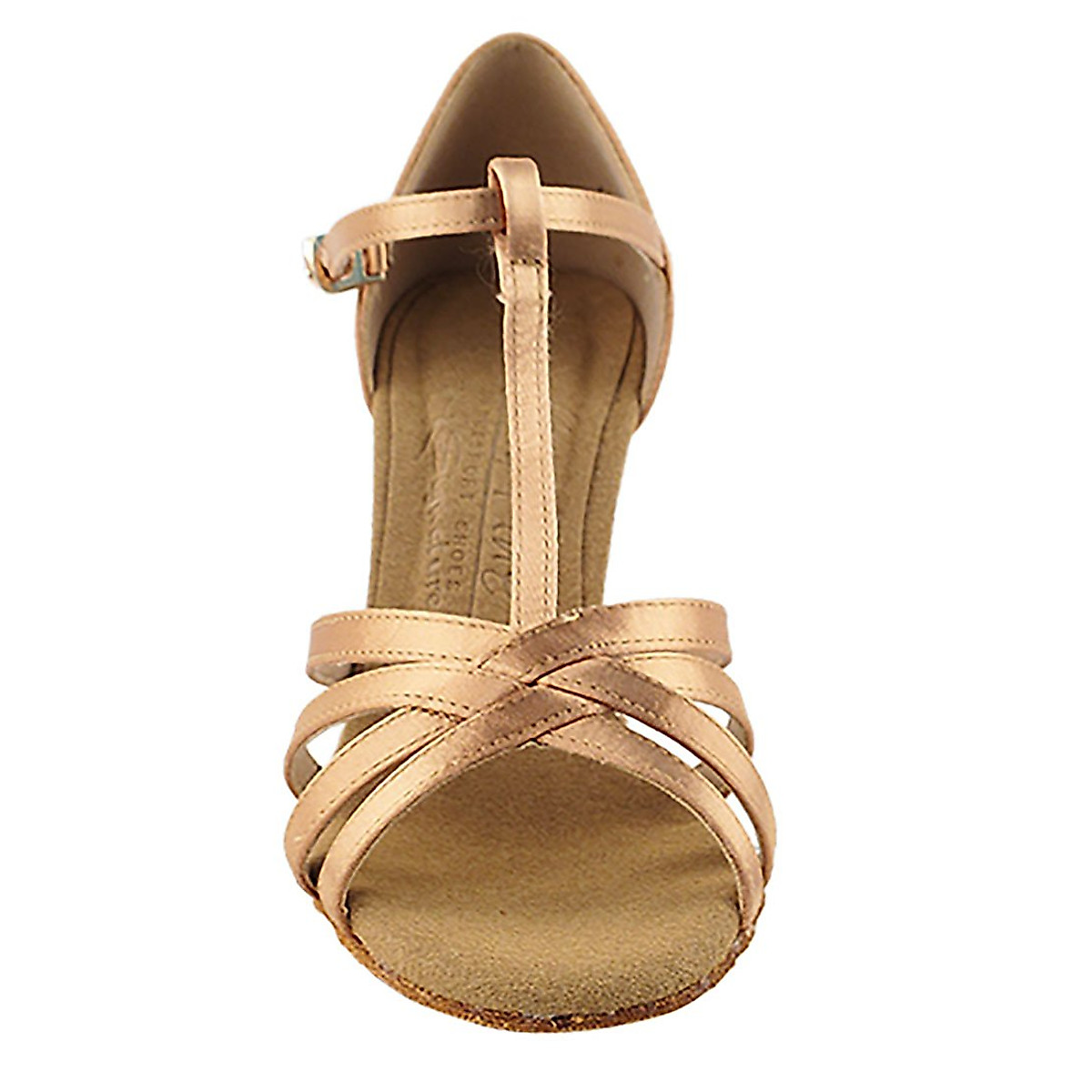 Very Fine Dance Shoes - Ladies Latin, Rhythm, Salsa Ballroom Dance Shoes - S9235-2.5-inch Heel and Foldable Brush Bundle - Tan Satin - 7