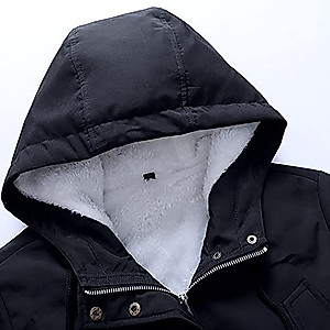 luwita Chamarras Para Mujer Women's Mid-Length Parka Winter Outerwear Jacket Horn Button Fleece Thicken Coat Warm Jacket Zip Up Long Hoodie Chunky Sweater