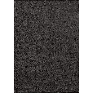 Unique Loom Solid Shag Collection Area Rug (10' x 13' 11" Rectangle, Graphite Gray)