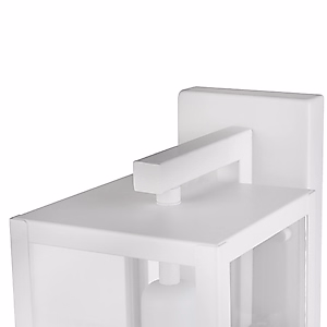 Globe Electric 44836 Bowery 1-Light Outdoor Indoor Wall Sconce, Matte White, Clear Glass Shade