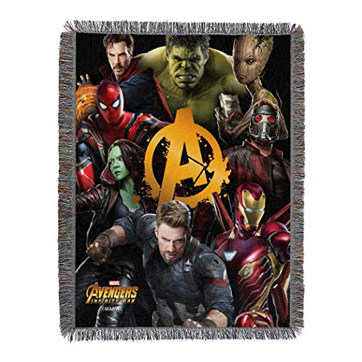 Marvel's Avengers, "Find Them" Woven Tapestry Throw Blanket, 48" x 60", Multi Color