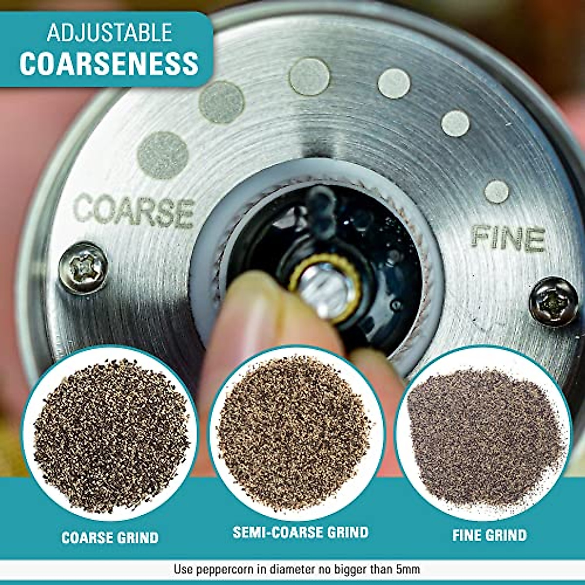 Electric Pepper Grinder - Simplify Your Cooking With Pack of 1 Battery Operated Mill with Light