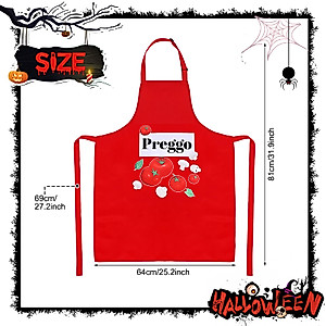Maiteenly Halloween Women Preggo Apron Preggo Costume Tomato Sauce Jar Red Baker Apron for Halloween Cosplay Costume Contest Party Cake Kitchen Cook
