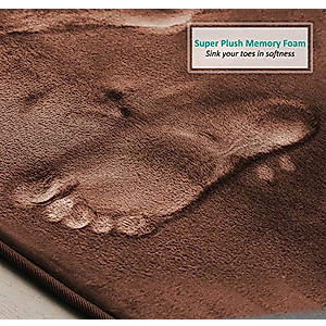 Clara Clark Bathroom Rugs, Ultra Soft Plush Bath Mat for Bathroom, Non-Slip, Velvet Memory Foam Bath Rugs, 17 x 24, Solid Chocolate Brown