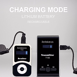 Retekess T130 Whisper Wireless Tour Guide System, Church Translation System, Clear Sound Quality, Translation Headset for Simultaneous Interpreting,Church (1 Transmitter 10 Receivers)