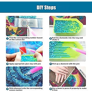 AIBOERL 5D Diamond Painting Kits for Adults Beginners, Crow Bird Diamonds Art, Animal Full Drill Diamond Painting, Flowers Diamond Dots Crafts for Home Wall Decor (11.8 * 15.8 inch)