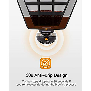 Boly Coffee Maker with Thermal Carafe 8 Cup, Programmable Coffee Maker Drip with Timer and Coffee Pot, Automatic Coffee Machine Includes Reusable Filter