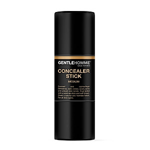 Concealer Stick with Brush for Men - Eraser Dark Circles - Men’s Multi-Use Concealer - Dual Sided Full Coverage Concealer Pen with Soft Brush - Buildable Coverage Makeup - All Skin Types - (Medium)