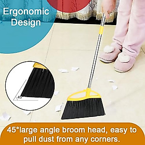 Soft Bristles Broom Indoor Angle Broom with Long Handle Soft Floor Sweeping Brooms Kitchen Broom