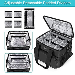 Trunab Insulated Medical Bag with Adjustable Dividers, Medicine Supplies Water-Resistant Bag for Home, Travel, Camping, Empty Bag - Patented Design,Black