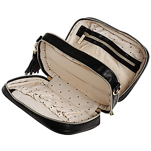 Chelsea + Cole for Itzy Ritzy Crossbody Diaper Bag - Includes 6 Pockets, Changing Pad & Tassel; Black with Sweetheart Print