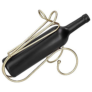 yaogohua Wine Bottle Holder Stand Gold Countertop Tabletop Wine Rack Single Bottle Tabletop Metal Wine Rack Home Gift Kitchen Gift Wine Shelf