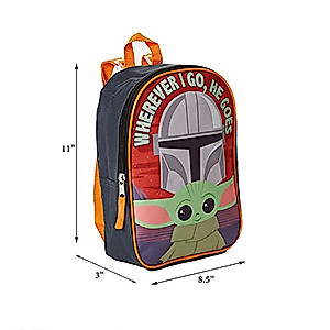 RALME Star Wars Mandalorian Mini Baby Yoda Backpack for Kids & Toddlers, 11 inch, Boy or Girl Small Backpack