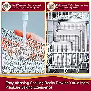 P&P CHEF Baking Sheet and Rack Set, 6 PACK (3 Sheets + 3 Racks), 3 Sizes Stainless Steel Baking Pans Cookie Sheets with Cooling Racks for Cooking & Roasting, Oven & Dishwasher Safe, Healthy & Durable