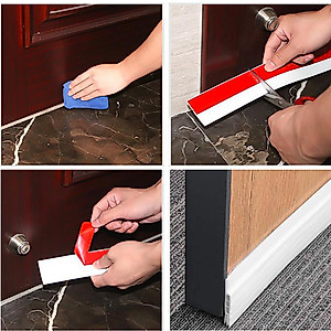 hokmly 2"W x 39"L Weather Stripping - Under Doors Bottom Door Draft Stopper Seal Strip - Flexible Noise Insulation Draft Guard for Garage Exterior and Interior Doors (1, Brown)