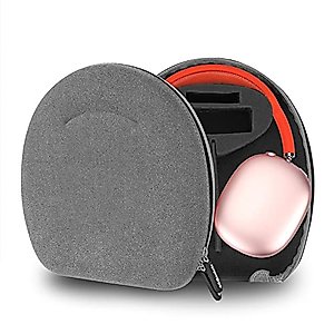 Geekria Shield Headphones Case Compatible with AirPod Max Case, Will Make Headphones Into Sleep Mode Immediately, Replacement Hard Shell Travel Carrying Bag with Cable Storage (Dark Grey)
