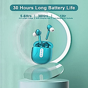 YHT [ Upgraded ] True Wireless Earbuds, Bluetooth 5.3 Wireless Earbuds with Call Noise Cancellation, 4 Mic HiFi Stereo Sound Bluetooth Headphones, 30H Playtime Earphones for Home Office, Dark Green